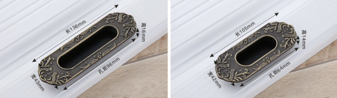 Light Coffee Zinc Dented Sunken Door Pulls European Hidden Dresser ...