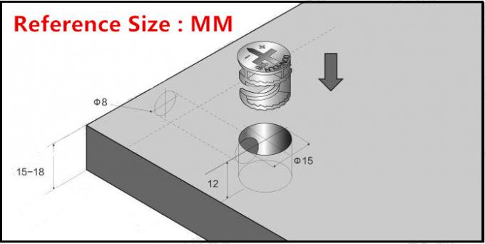 MDF Fittings Hardware , 15mm Eccentric Wheel Zinc Minifix Furniture Cam ...