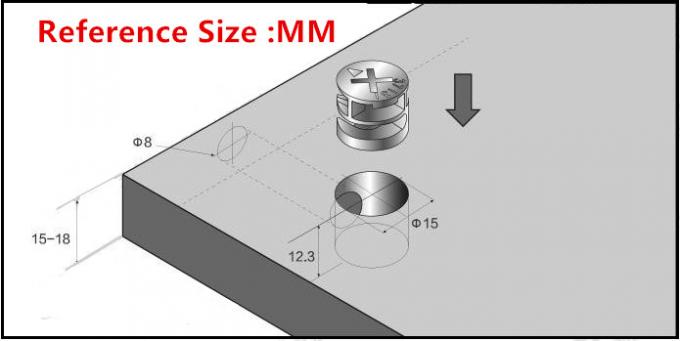MDF Fittings Hardware , 15mm Eccentric Wheel Zinc Minifix Furniture Cam ...