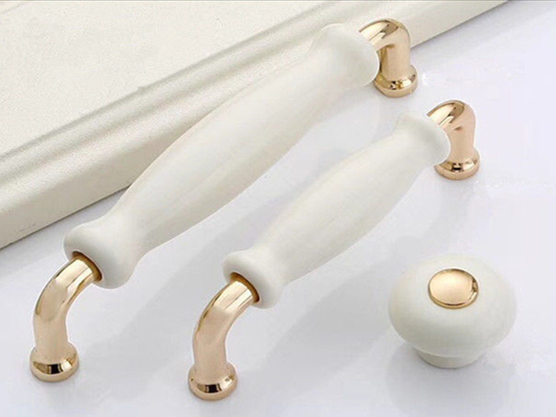 Round Ceramic Cabinet Door Knobs , White Porcelain Ceramic Drawer Pulls ...