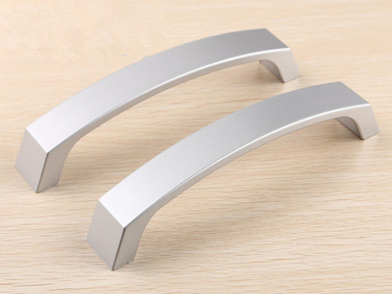 160mm Arched Square ABS Plastic Cabinet Handle Pearl Silver Refrigeator ...